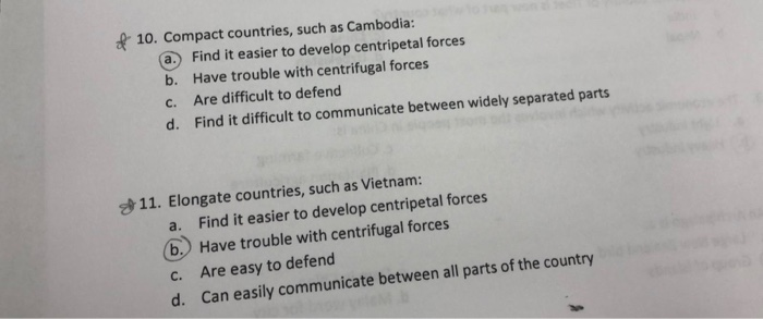 Solved & 10. Compact countries, such as Cambodia: a.) Find | Chegg.com