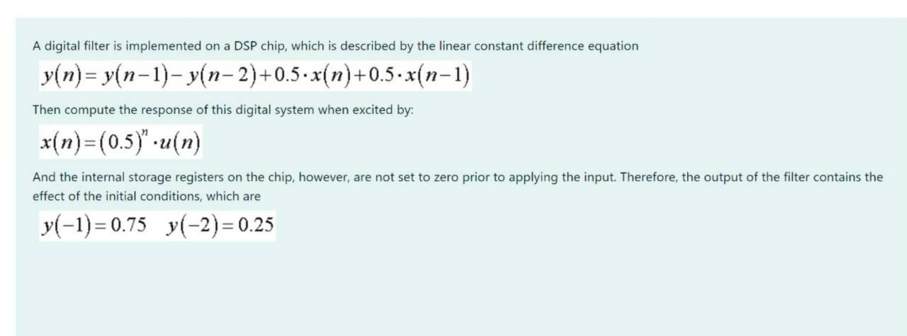 Solved A digital filter is implemented on a DSP chip, which | Chegg.com