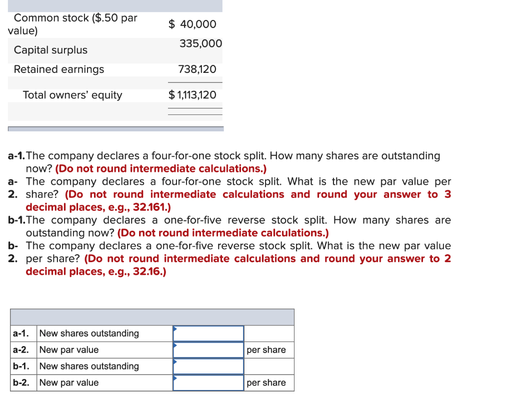 Solved Common stock ($.50 par value) Capital surplus | Chegg.com