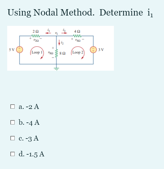 Solved Using Nodal Method. Determine ii 4Ω 22 i w ti (Loop | Chegg.com