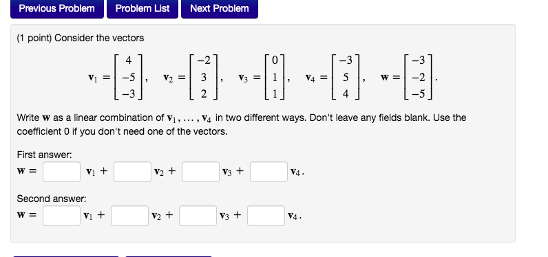 Solved Previous Problem Problem List Next Problem (1 point) | Chegg.com