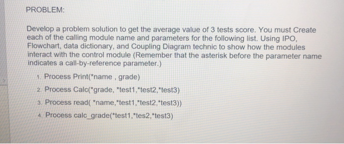 Solved PROBLEM: Develop a problem solution to get the | Chegg.com