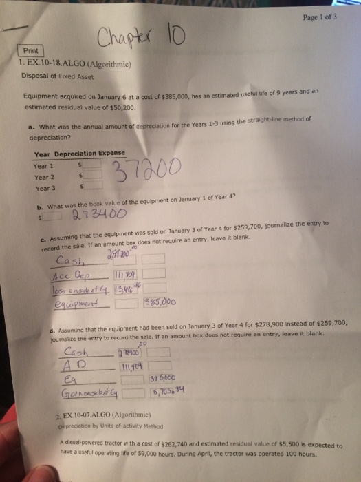 Solved Page 1 of 3 Print 1. EX.10-18.ALGO (Algorithmic) | Chegg.com