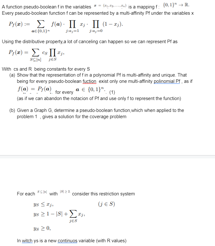 A Function Pseudo Boolean F In The Variables 2