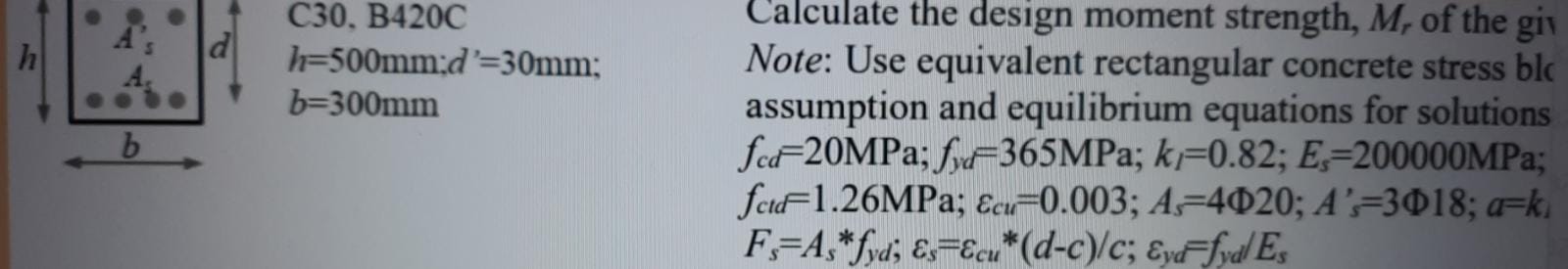 Solved Calculate the design moment strength, Mr of the gii | Chegg.com