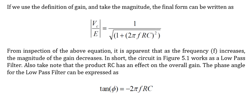 Solved Calculate the Gain(dB) and Phase angle for Low Pass | Chegg.com
