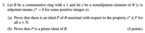Solved 3. Let R be a commutative ring with a 1 and let x be | Chegg.com