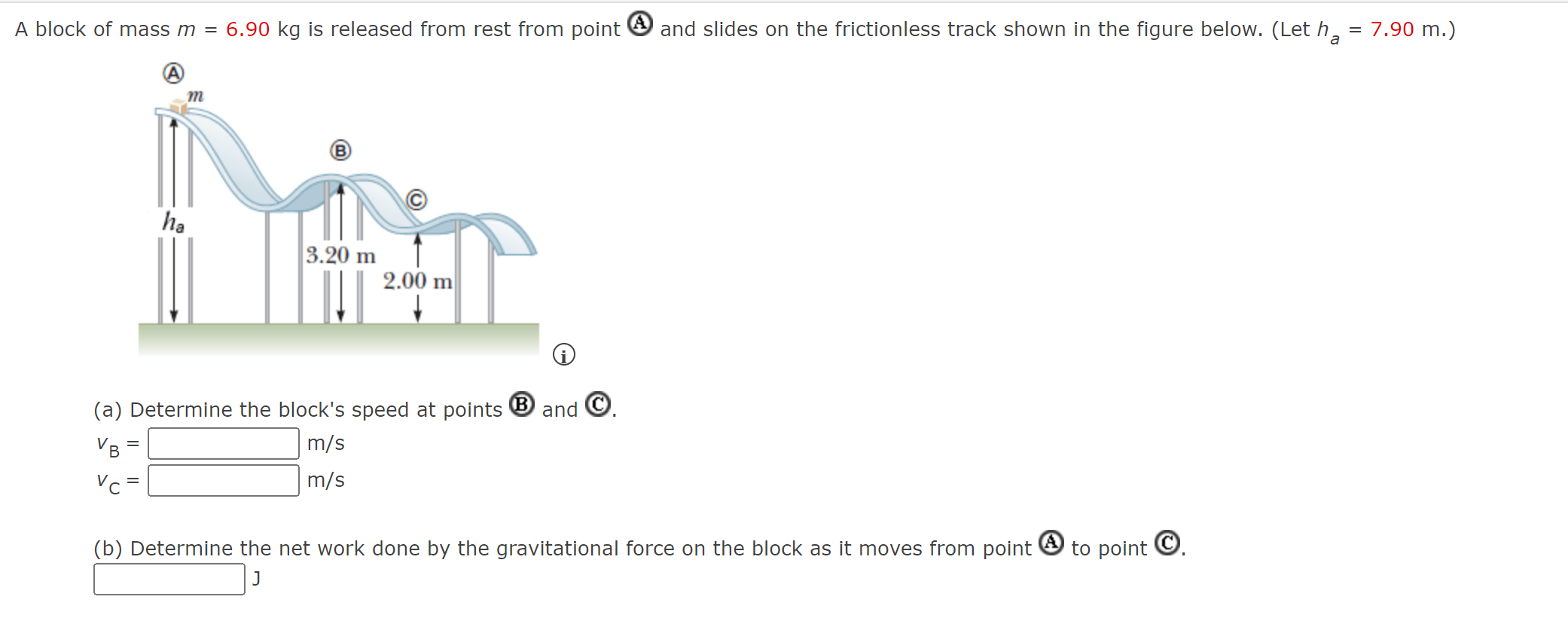 Solved A block of mass m = 6.90 kg is released from rest | Chegg.com