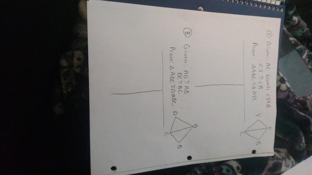 Solved (7 Given: AC bisects LYAB c4 NLB Prove: AABC A ATC + | Chegg.com