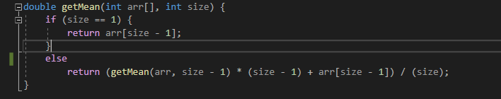 Solved double getMean(int arr[], int size) { if (size 1) { | Chegg.com