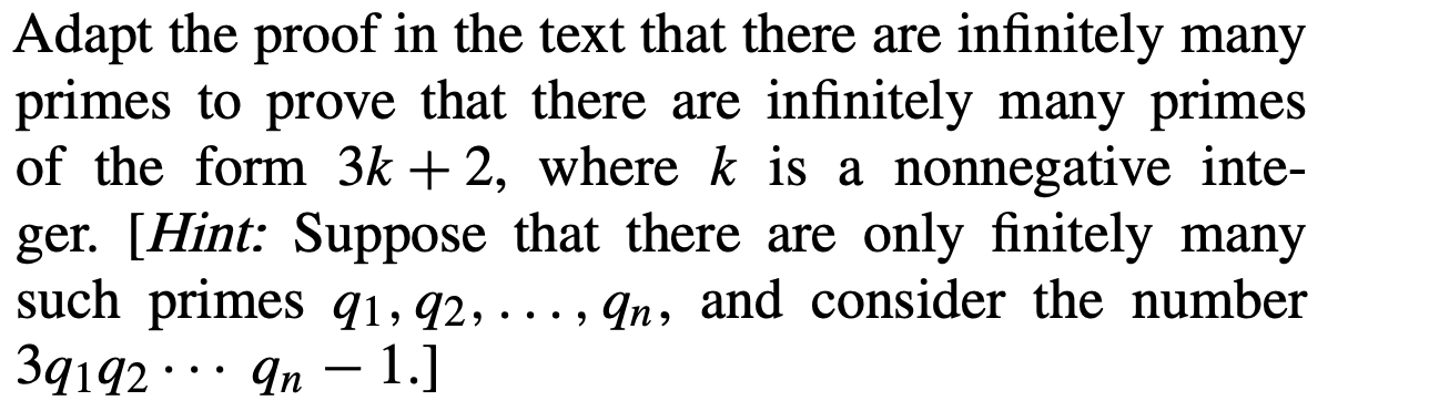 Solved Adapt the proof in the text that there are infinitely | Chegg.com
