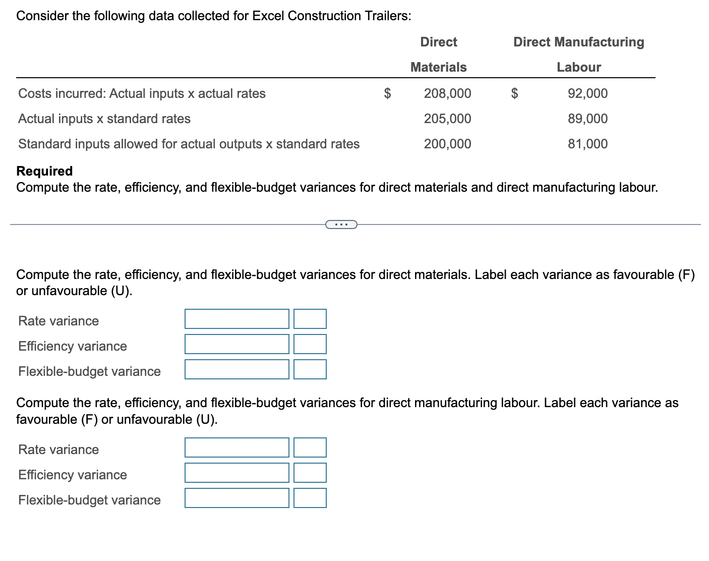 Solved Consider the following data collected for Excel | Chegg.com