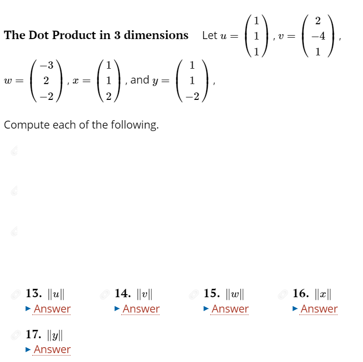 Solved 2 The Dot Product in 3 dimensions Let u = -4 1 ---0-- | Chegg.com