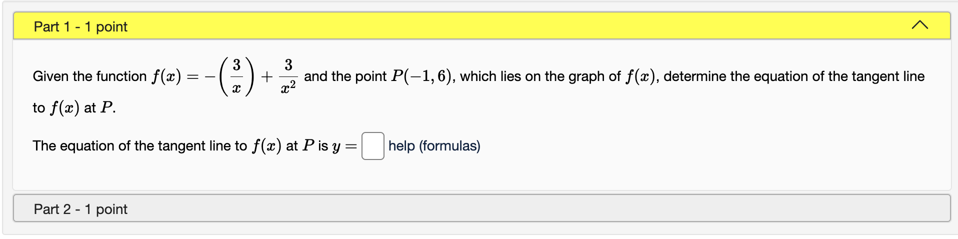 Solved Given the function f(x)=−(x3)+x23 and the point | Chegg.com