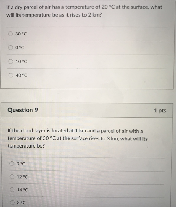Solved If a dry parcel of air has a temperature of 20 °C at | Chegg.com