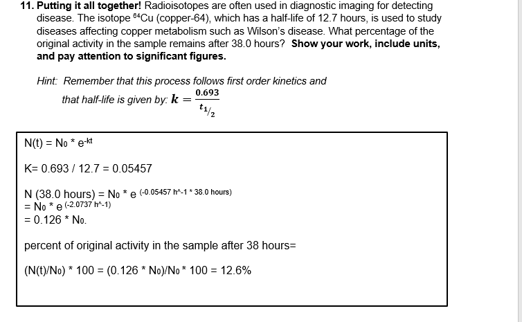 Solved 11. Putting it all together! Radioisotopes are often | Chegg.com