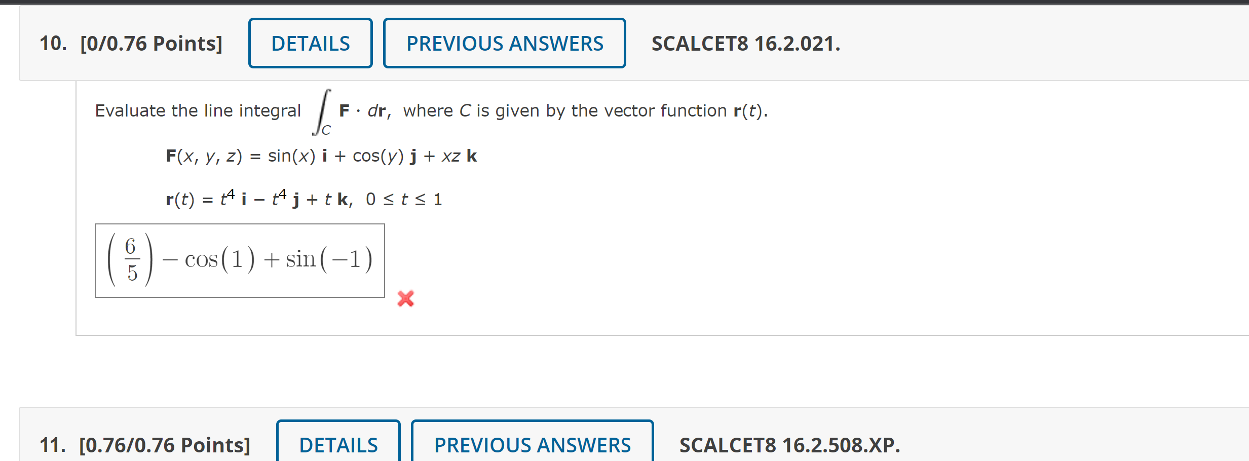 Solved 10. [0/0.76 Points] DETAILS PREVIOUS ANSWERS SCALCET8 | Chegg.com