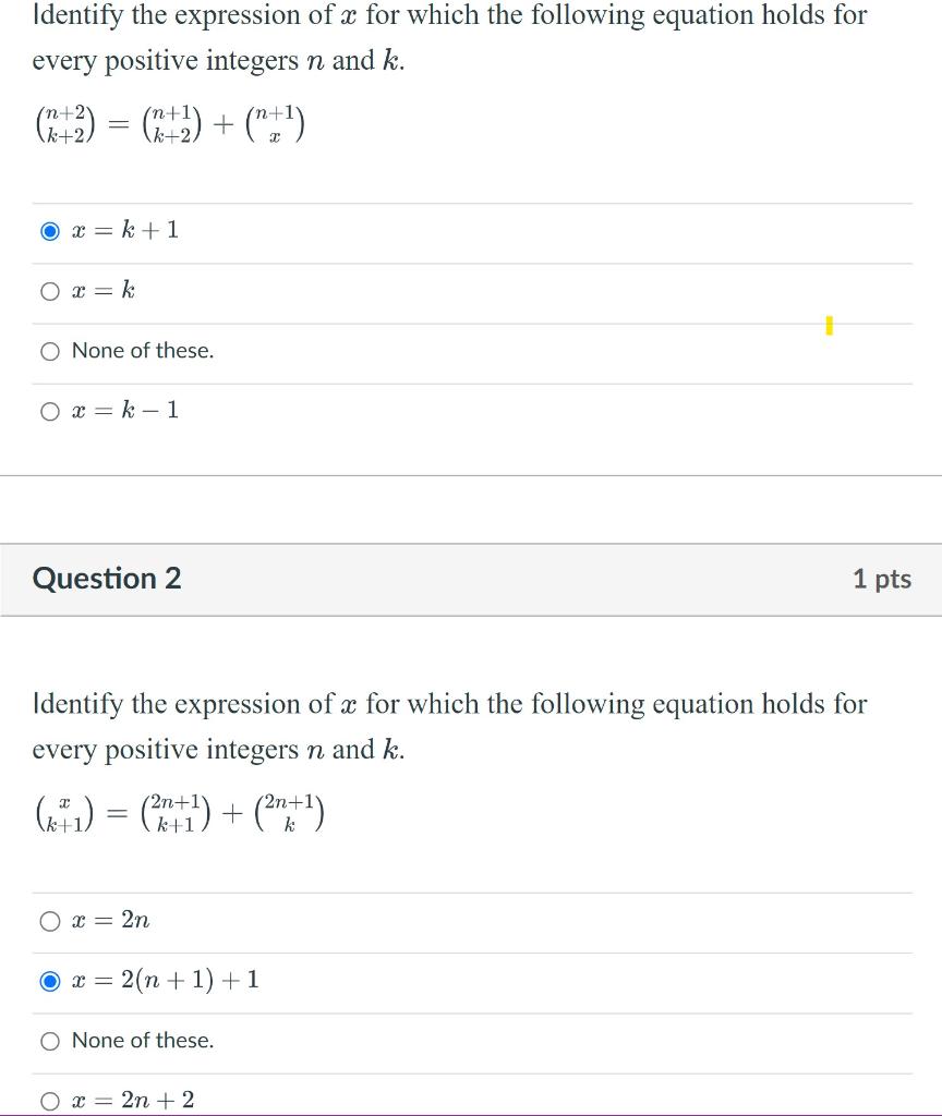 Solved Identify the expression of x for which the following | Chegg.com