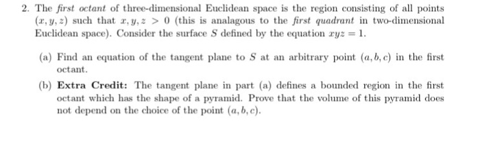 Solved The first octant of three-dimensional Euclidean space | Chegg.com