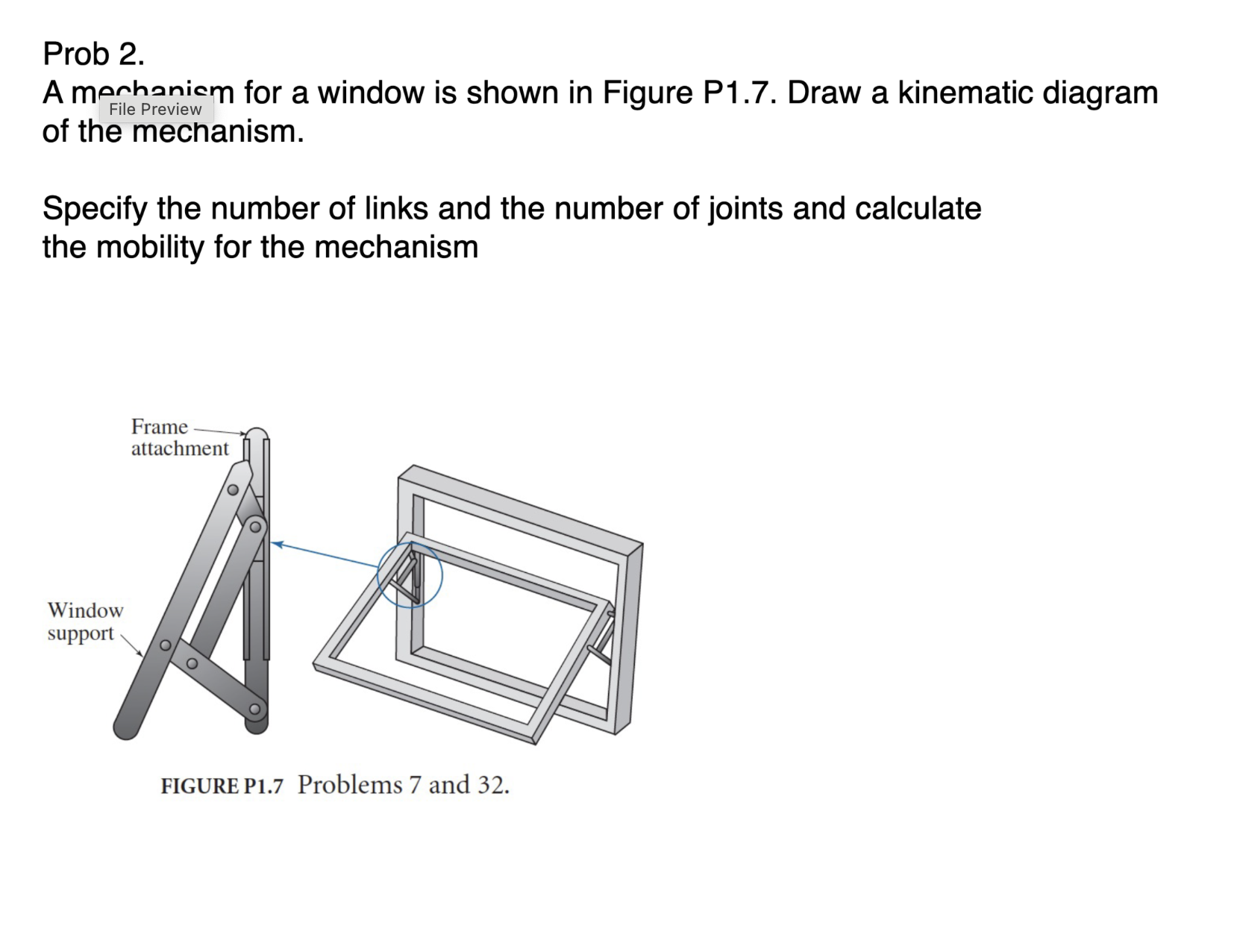 Solved Prob 2. ﻿of the mechanism.Specify the number of links | Chegg.com