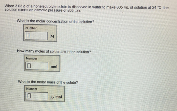 Solved When 3.03 g of a nonelectrolyte solute is dissolved | Chegg.com