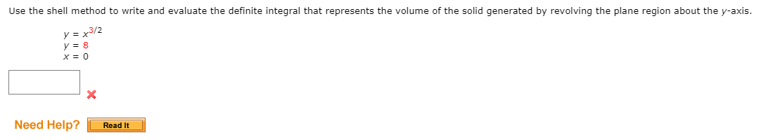 Solved Use the shell method to write and evaluate the | Chegg.com