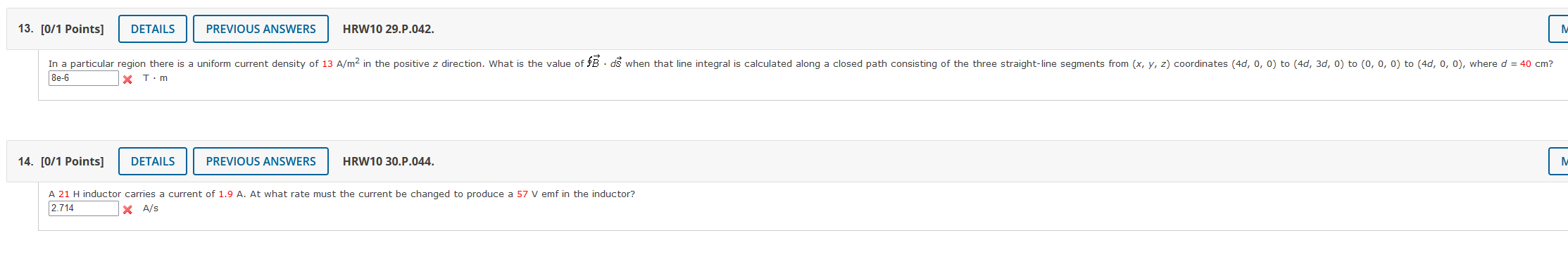 Solved 13. [0/1 Points] DETAILS PREVIOUS ANSWERS HRW10 | Chegg.com