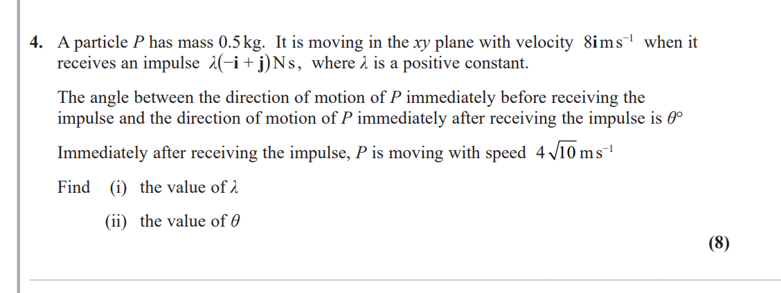 Solved 4. A particle P has mass 0.5 kg. It is moving in the | Chegg.com