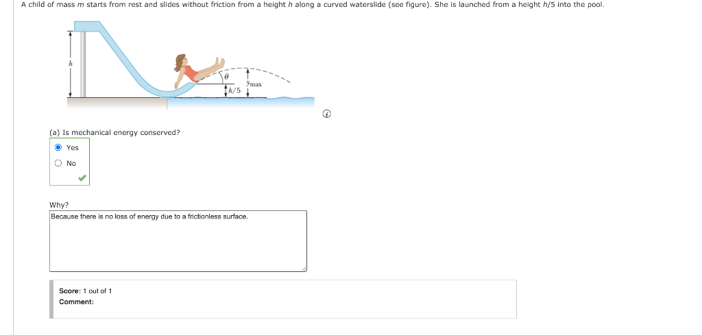 Solved A child of mass m starts from rest and slides without | Chegg.com