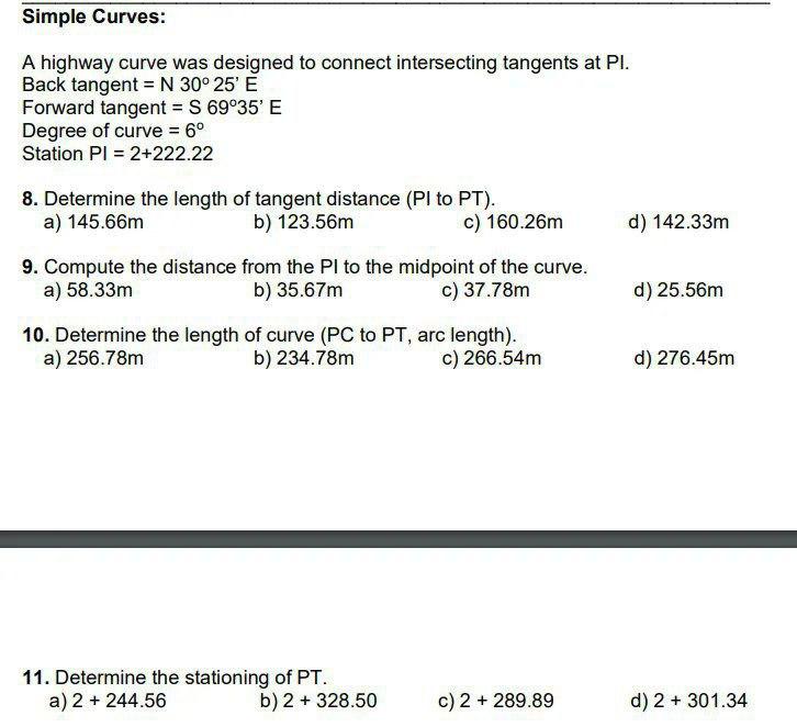 Solved Simple Curves: A highway curve was designed to | Chegg.com