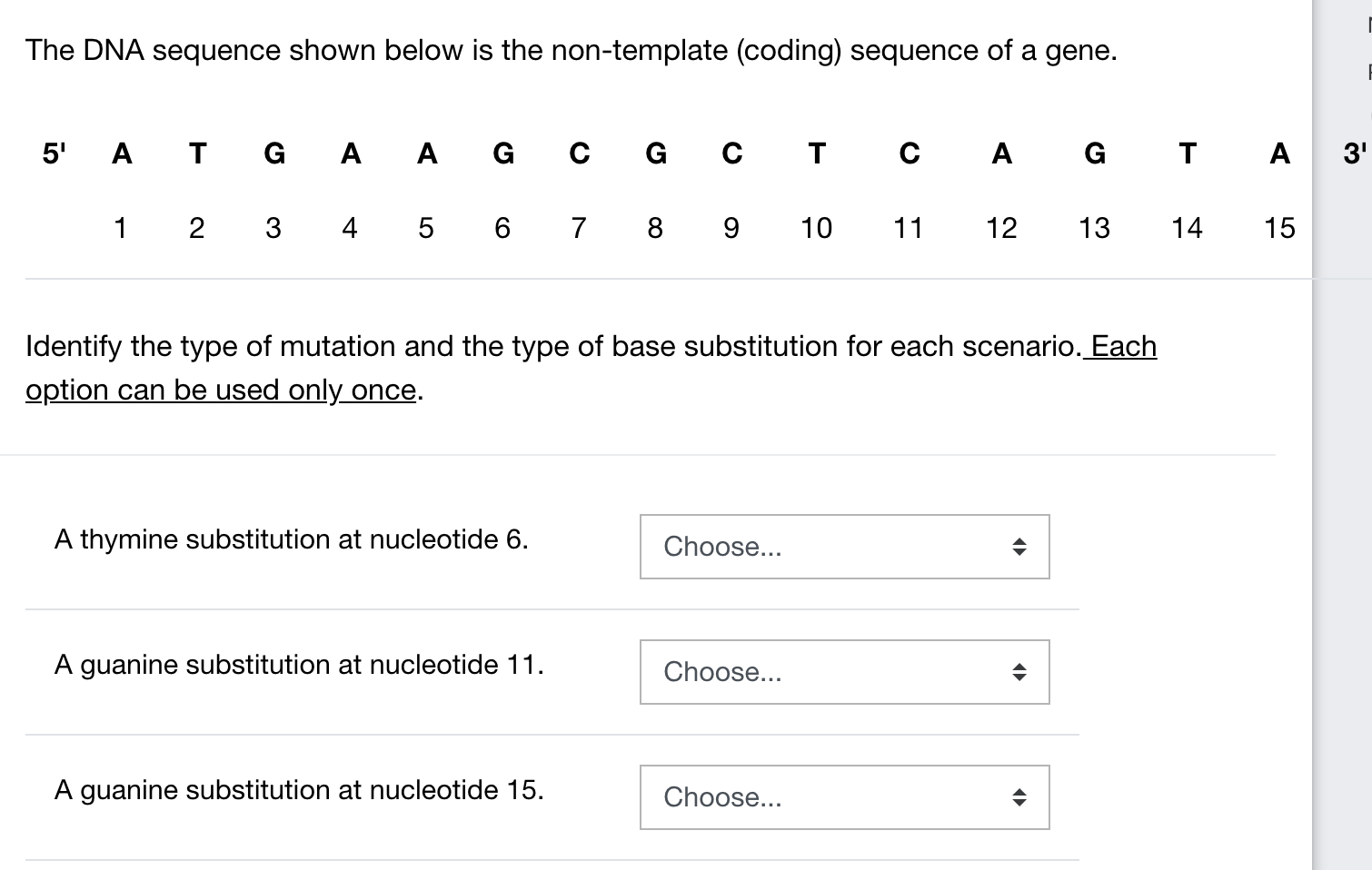 Solved The DNA sequence shown below is the non-template | Chegg.com