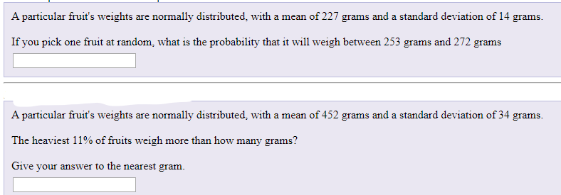 Solved normally distributed, with a mean of 227 grams and a | Chegg.com