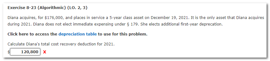 Solved Exercise 8-23 (Algorithmic) (LO. 2, 3) Diana | Chegg.com