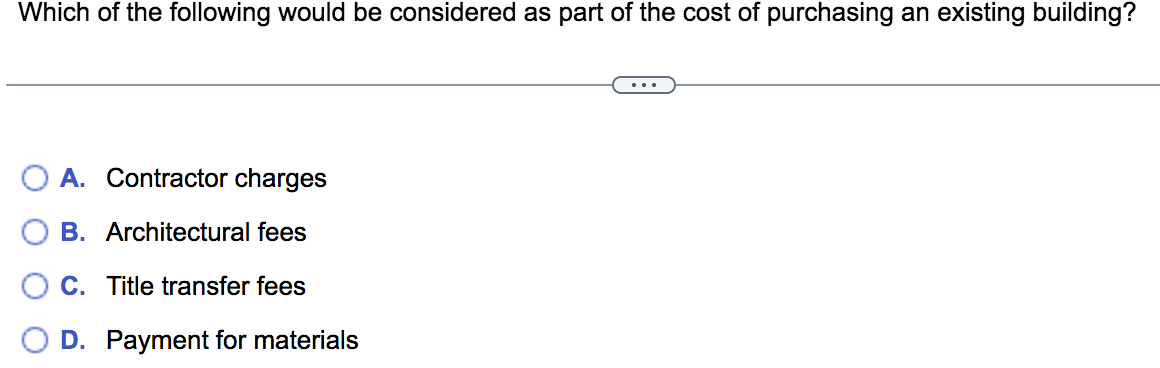Solved Which of the following would be considered as part of | Chegg.com