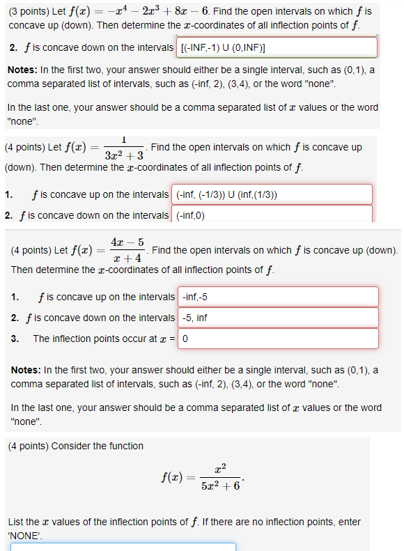 Solved Let f(x)=−x^4−2x^3+8x−6. Find the open intervals | Chegg.com