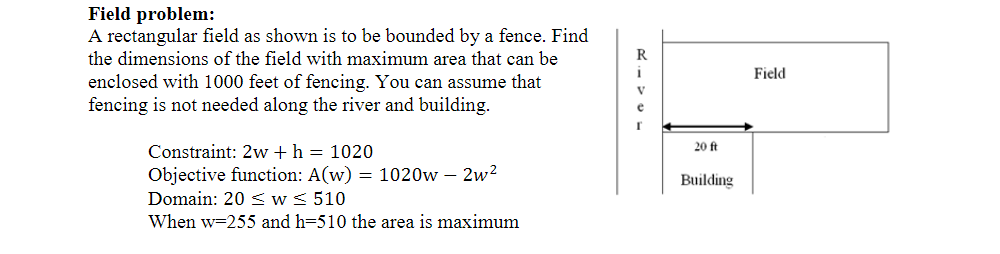 Solved Field problem: A rectangular field as shown is to be | Chegg.com