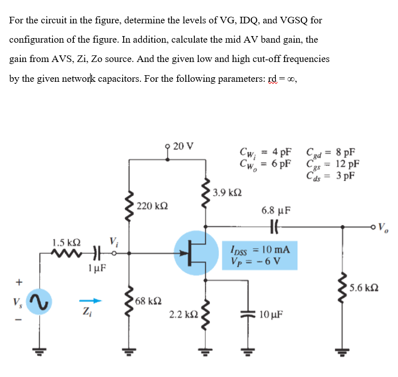 Solved Cw: = 4 pF Ced = 8 pF For the circuit in the figure, | Chegg.com