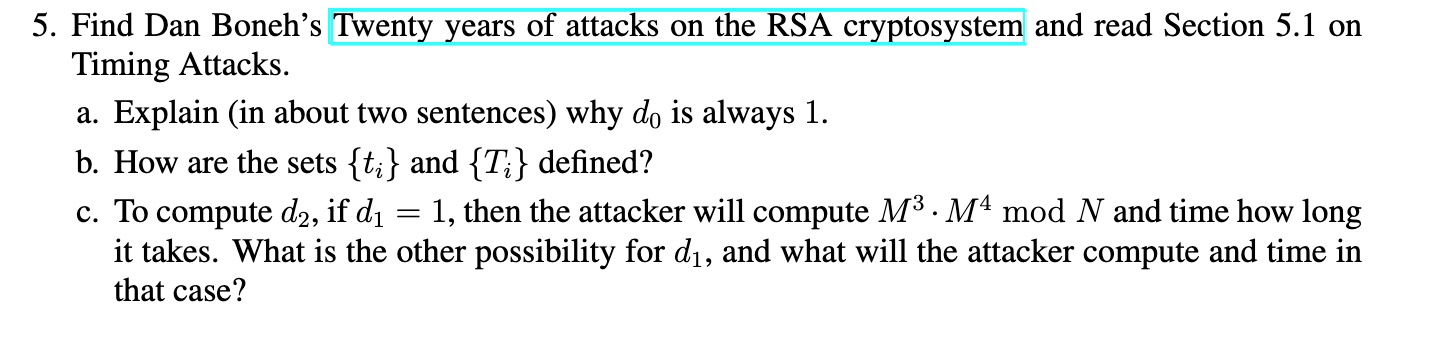 Solved 5.1 Timing Attacks Consider a smartcard that stores a | Chegg.com