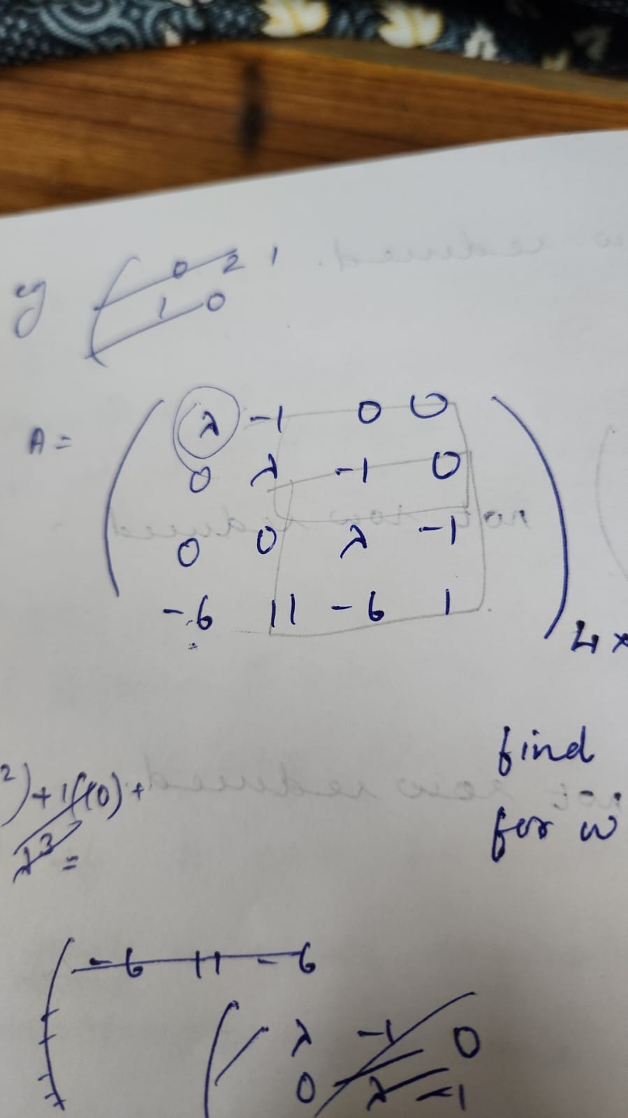 Solved find lambda for which rank of matrix is 3 | Chegg.com