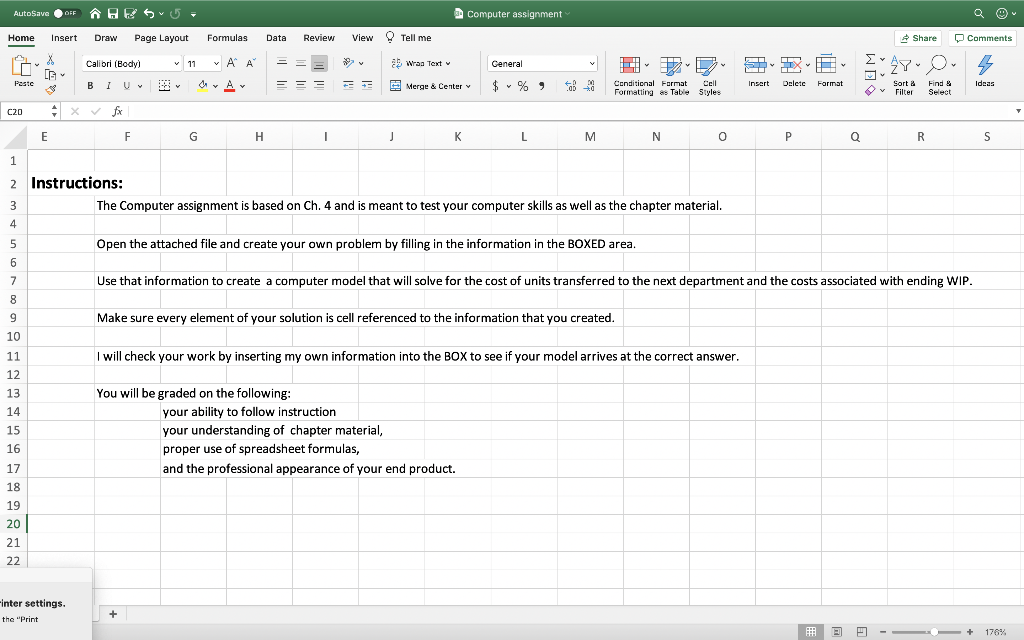 Solved AutoSave OFF AGE Computer assignment Insert Home - | Chegg.com