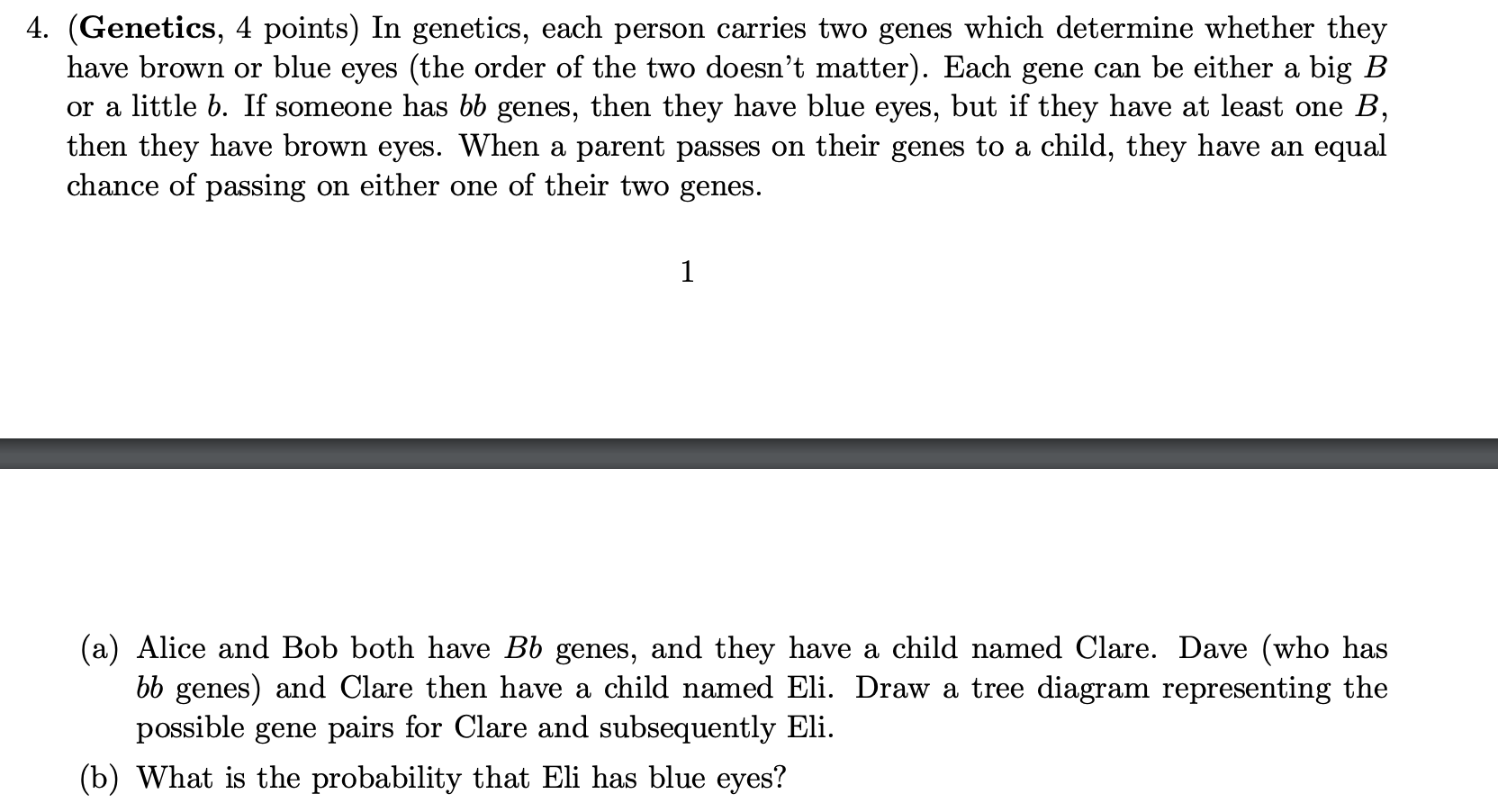 Solved In genetics, each person carries two genes which | Chegg.com