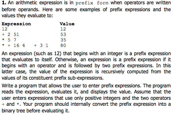 Solved 12 1 An Arithmetic Expression Is In Prefix Form When 0406