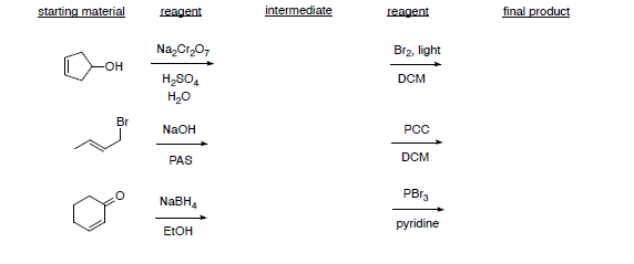 Solved starting material reagent intermediate reagent final | Chegg.com