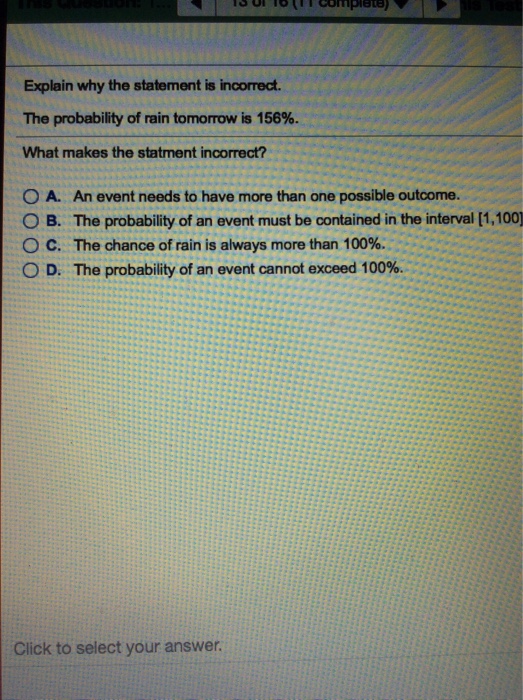 Solved Explain why the statement is incorrect. The | Chegg.com