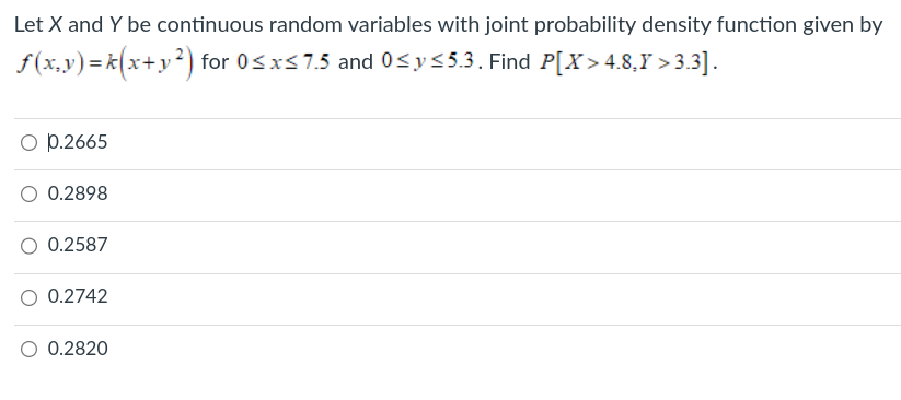 [Solved]: Let X and Y be continuous random variables with