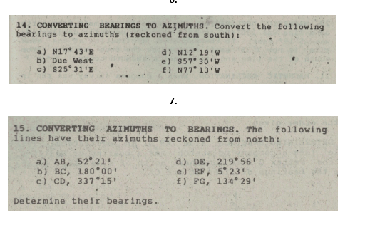 Solved 14. CONVERTING BEARINGS TO AZIMUTHS. Convert the | Chegg.com