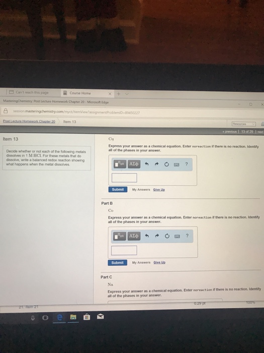 Solved page Course ry Post Lecture Homework Chapter 20- | Chegg.com