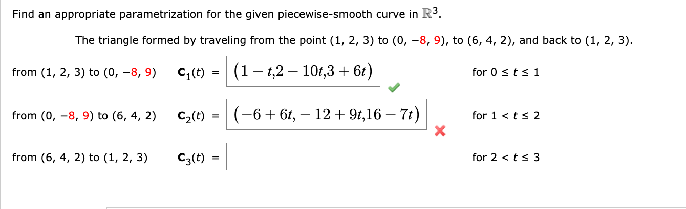 Solved Find an appropriate parametrization for the given | Chegg.com