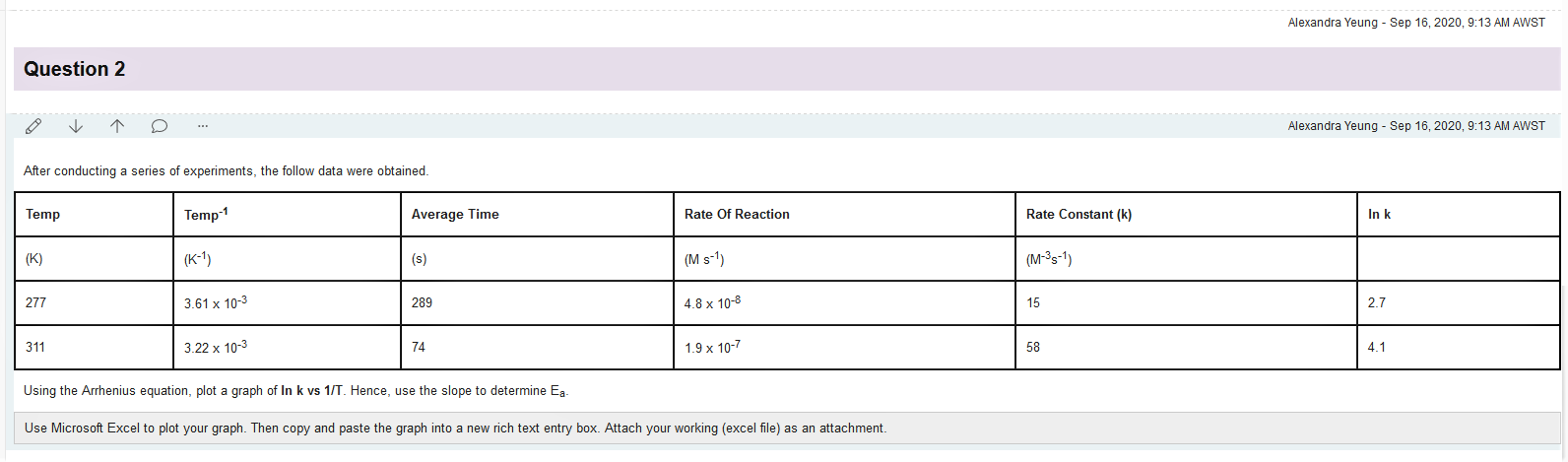 Solved Alexandra Yeung - Sep 16, 2020, 9:13 AM AWST Question | Chegg.com
