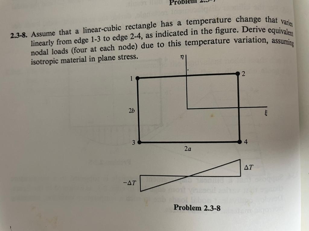Solved 2.3-8. Assume that a linear-cubic rectangle has a | Chegg.com